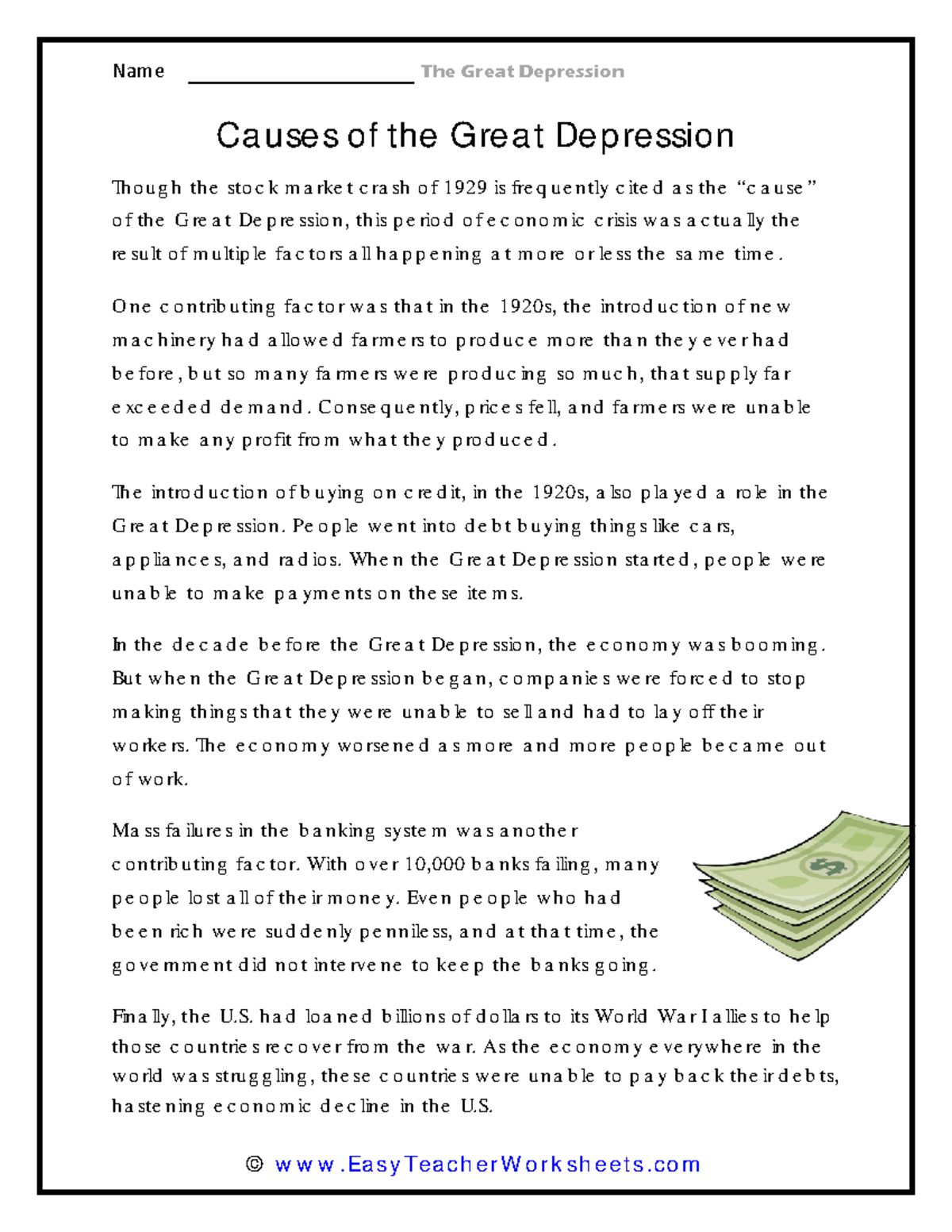 Causes of the Great Depression: An In-Depth Analysis - Studocu