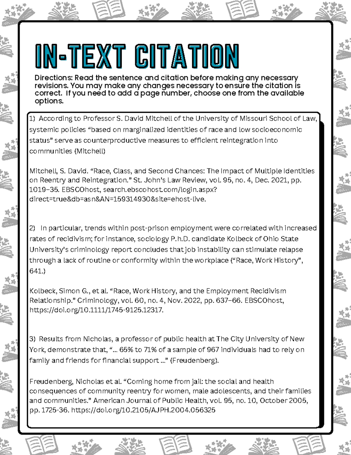 In-Text Citation Practice: A Guide for Effective Referencing - Studocu