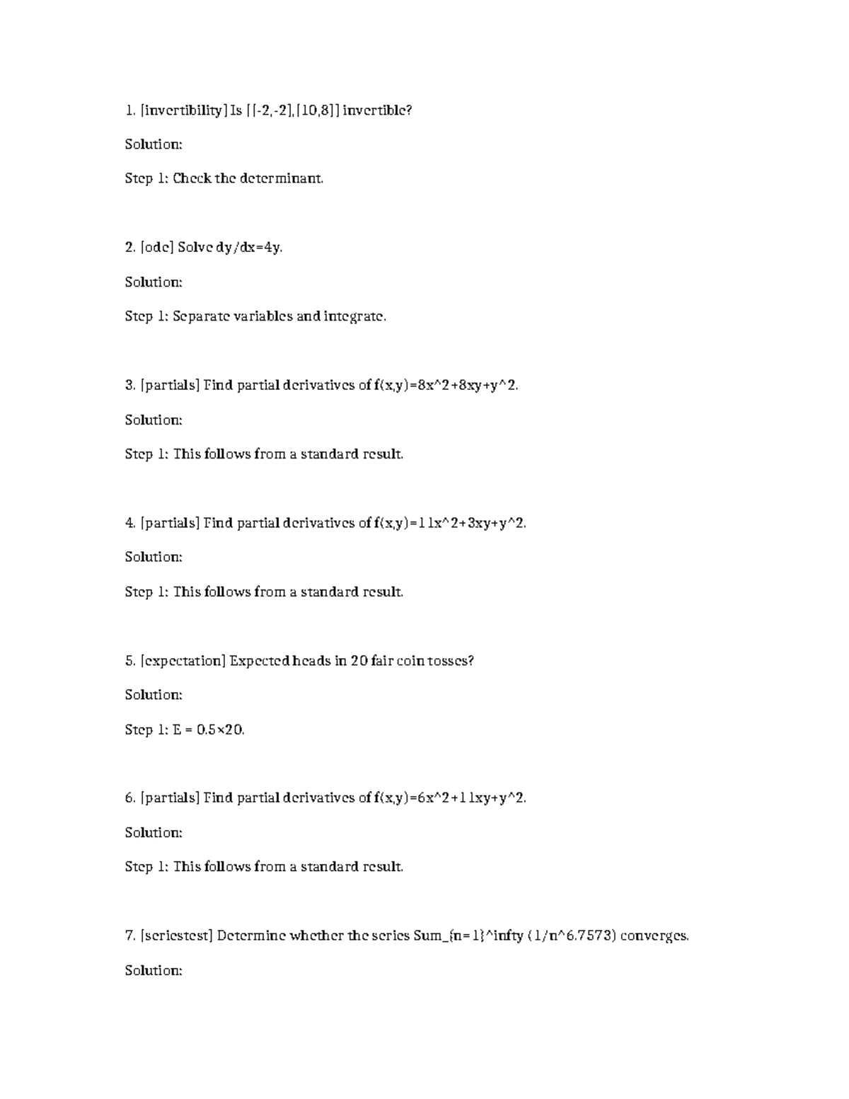 Math 8997 Series Test Solutions and Steps for Problem Solving - Studocu