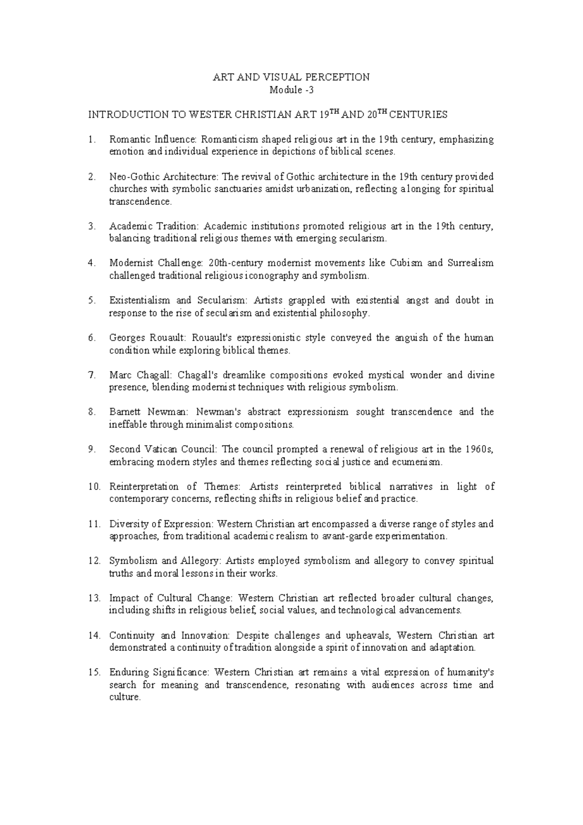 AVP-2: Module 3 - Western Christian Art in the 19th & 20th Centuries ...