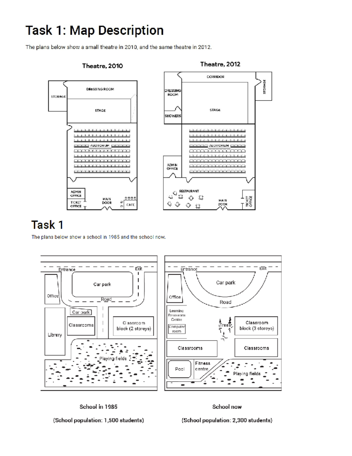 Task 1 Maps Maps Task 1 Map Description The Plans Below Show A