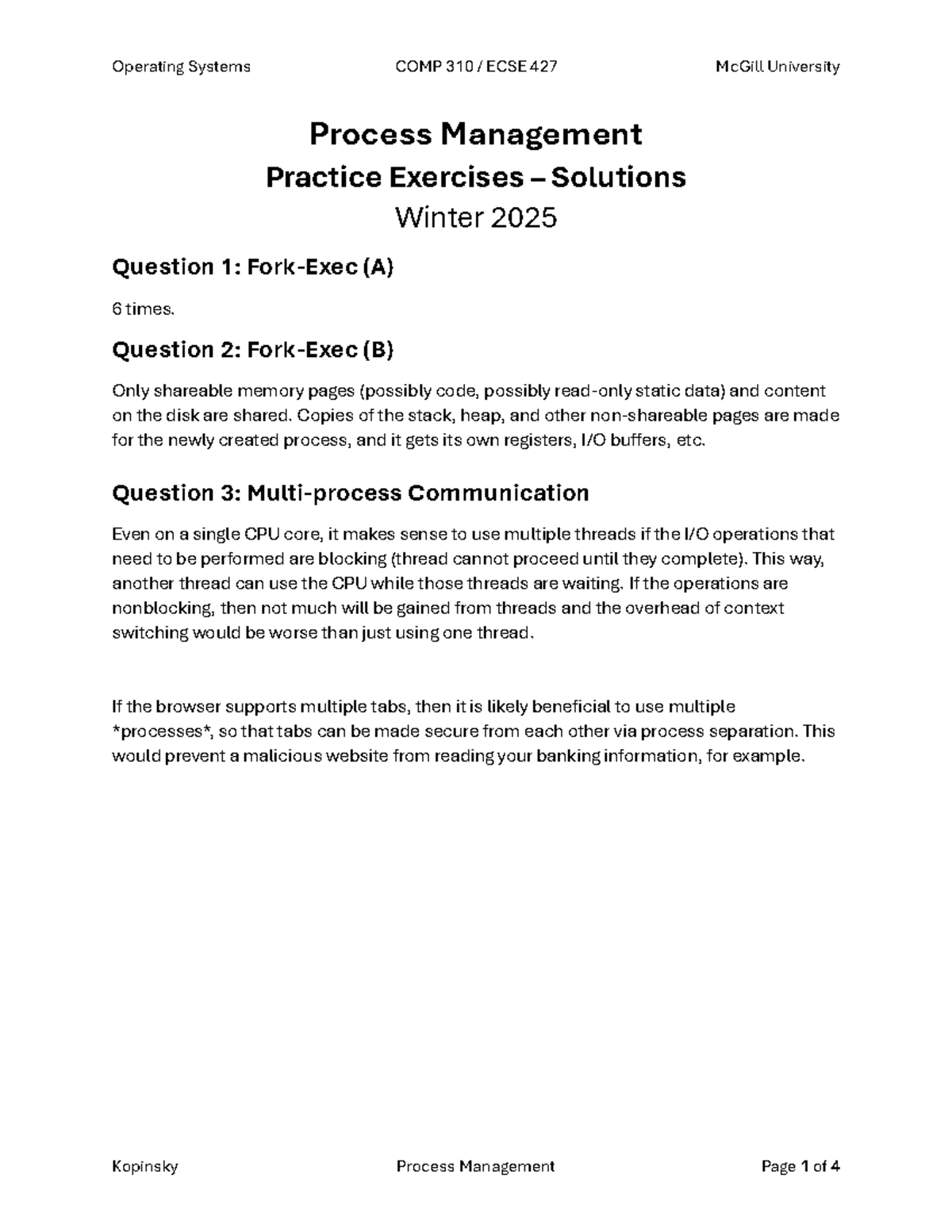 Exercises-Process Management-Solutions - Process Management Practice ...