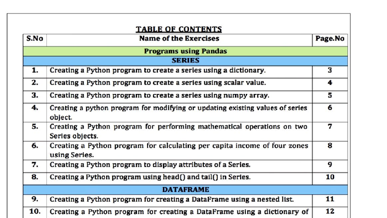 Python Programming Exercises: Pandas & DataFrames (IP Practice) - Studocu