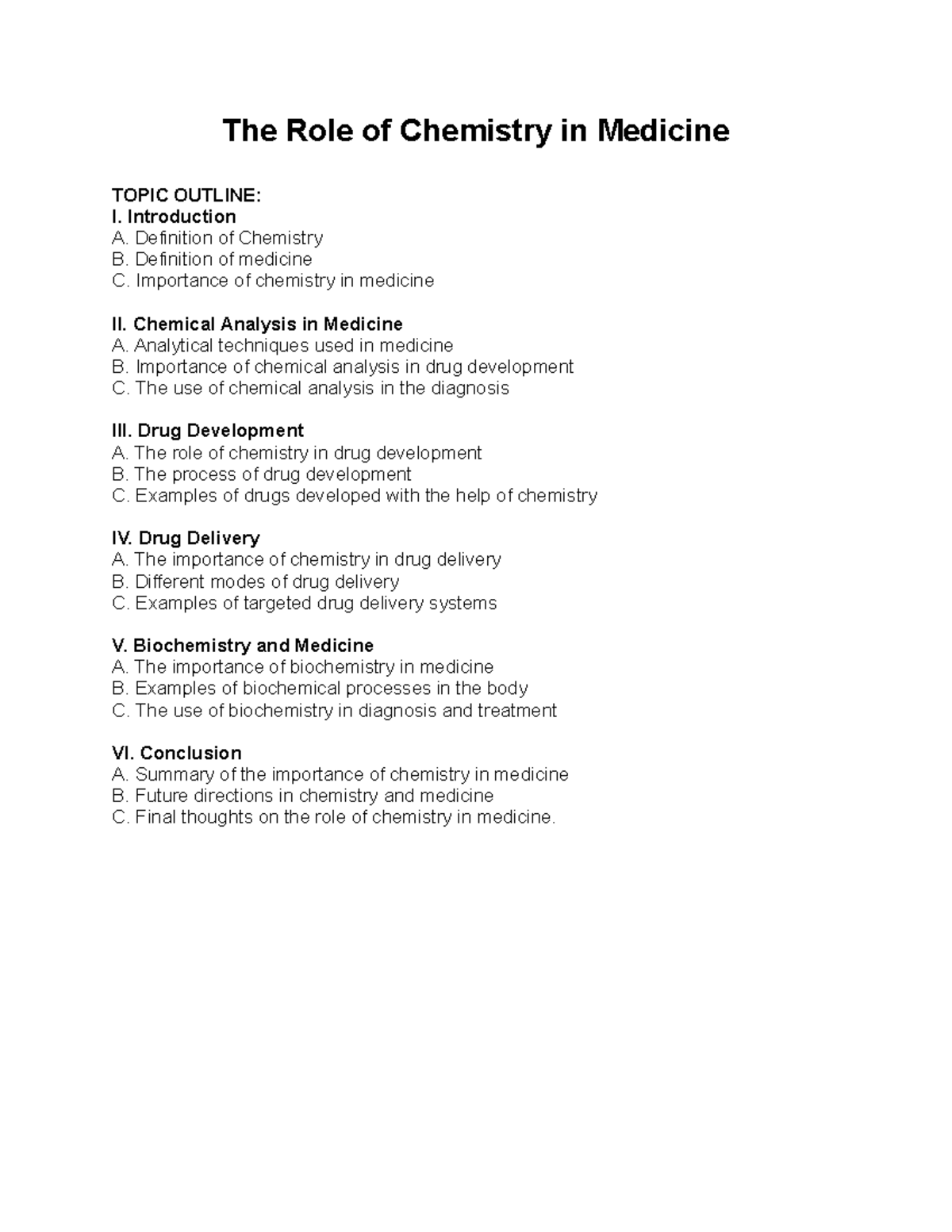 Biochemistry Examples In Medicine