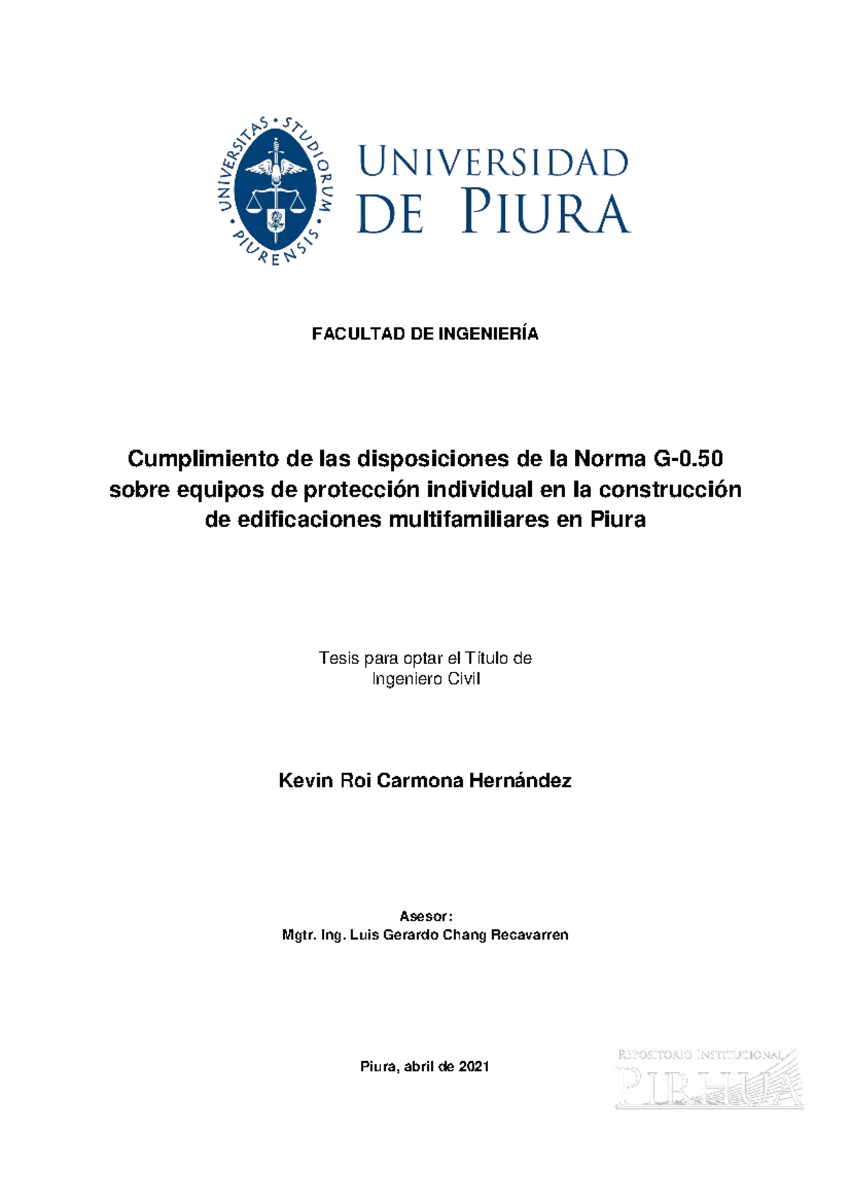 ICI 2105 - Cumplimiento de la Norma G050 en Seguridad en Construcción ...