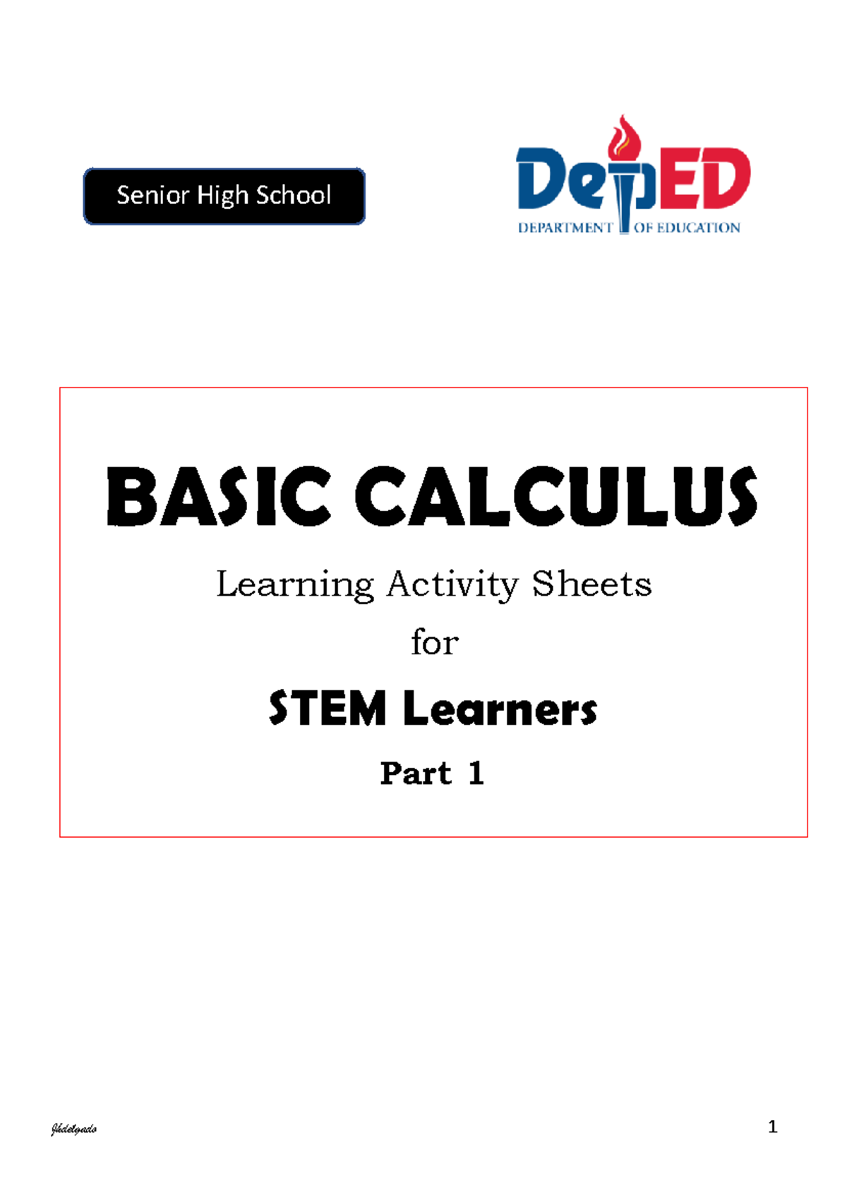 Ba Cal LAS 1-10 - modules on basic calculus - Senior High School BASIC ...