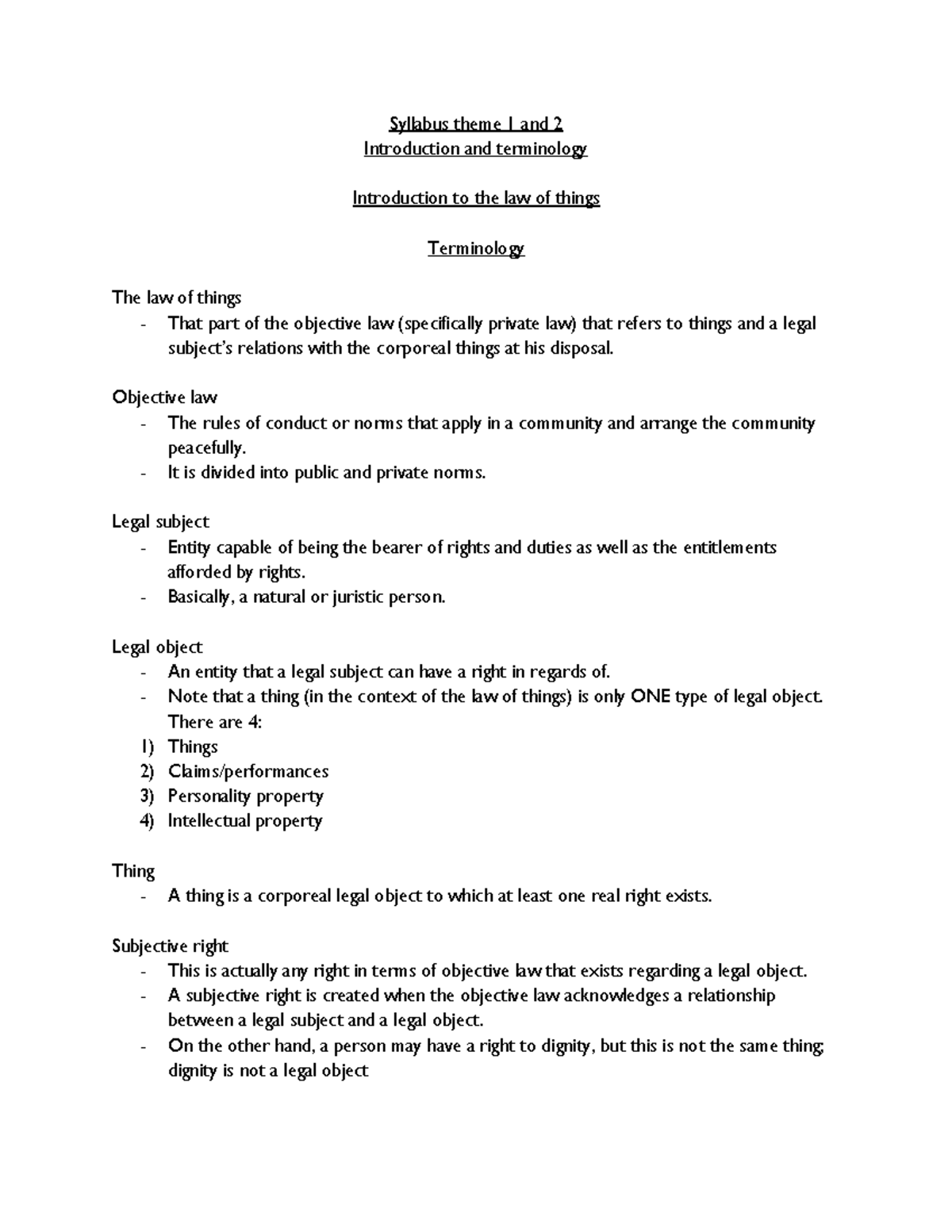 Tutorial 1 - Notes - Syllabus theme 1 and 2 Introduction and ...