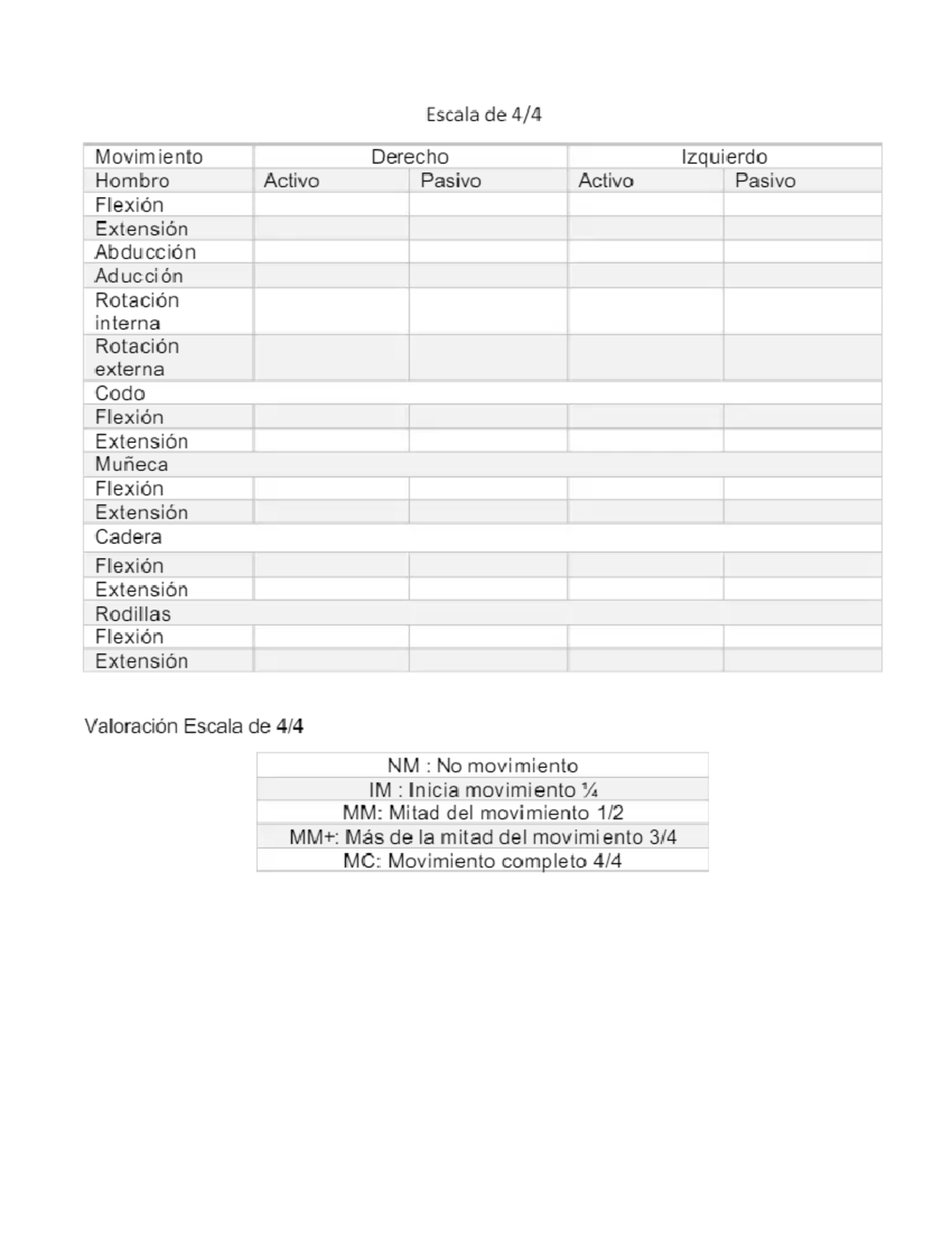 Escala 4-4: Resumen y análisis del sistema de evaluación - Studocu