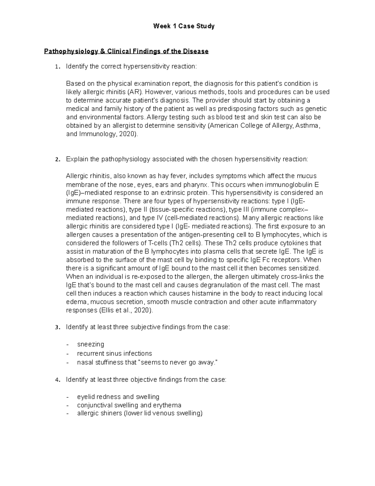 NP NR507 Week 1 Case Study Template - Week 1 Case Study Pathophysiology ...