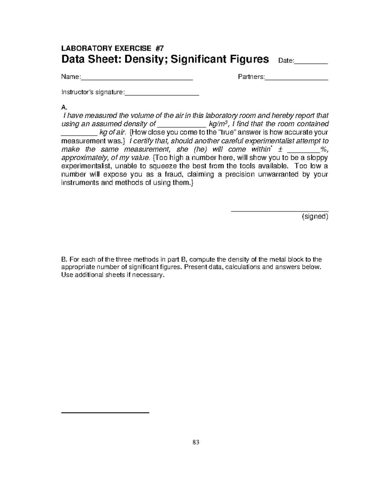Lab 7 - Homework: Density Measurements & Significant Figures - Studocu