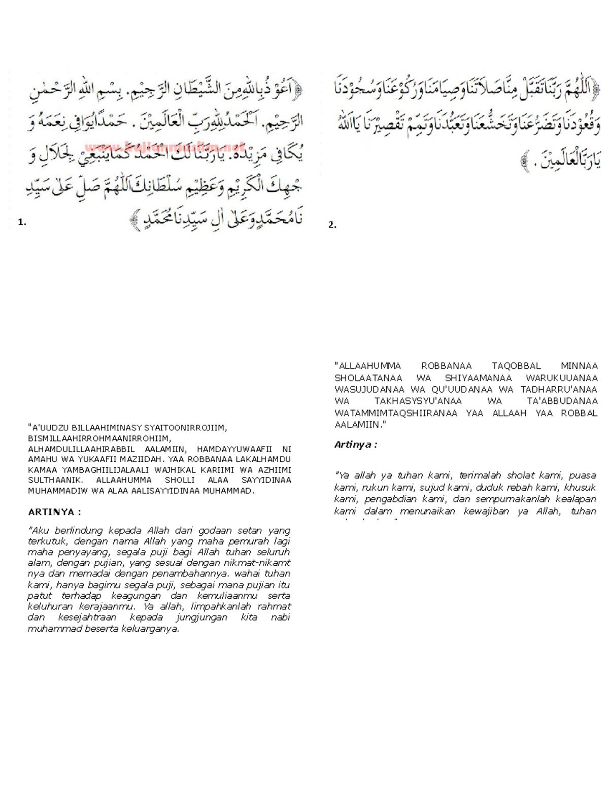 Doa Amin Baru: Memohon Penerimaan Ibadah dan Rahmat - Doa - Studocu
