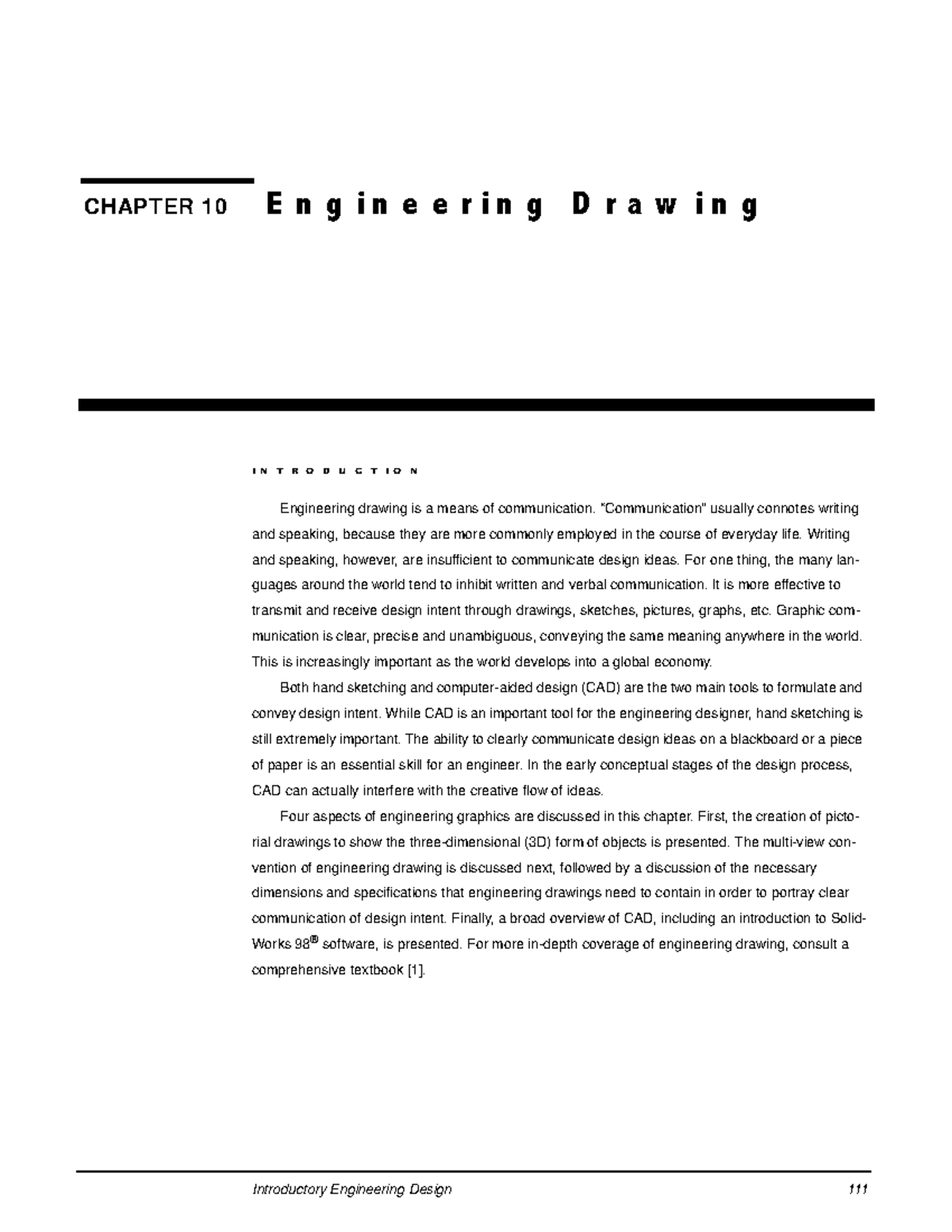 Introductory Engineering Design: Chapter 10 - Engineering Drawing ...