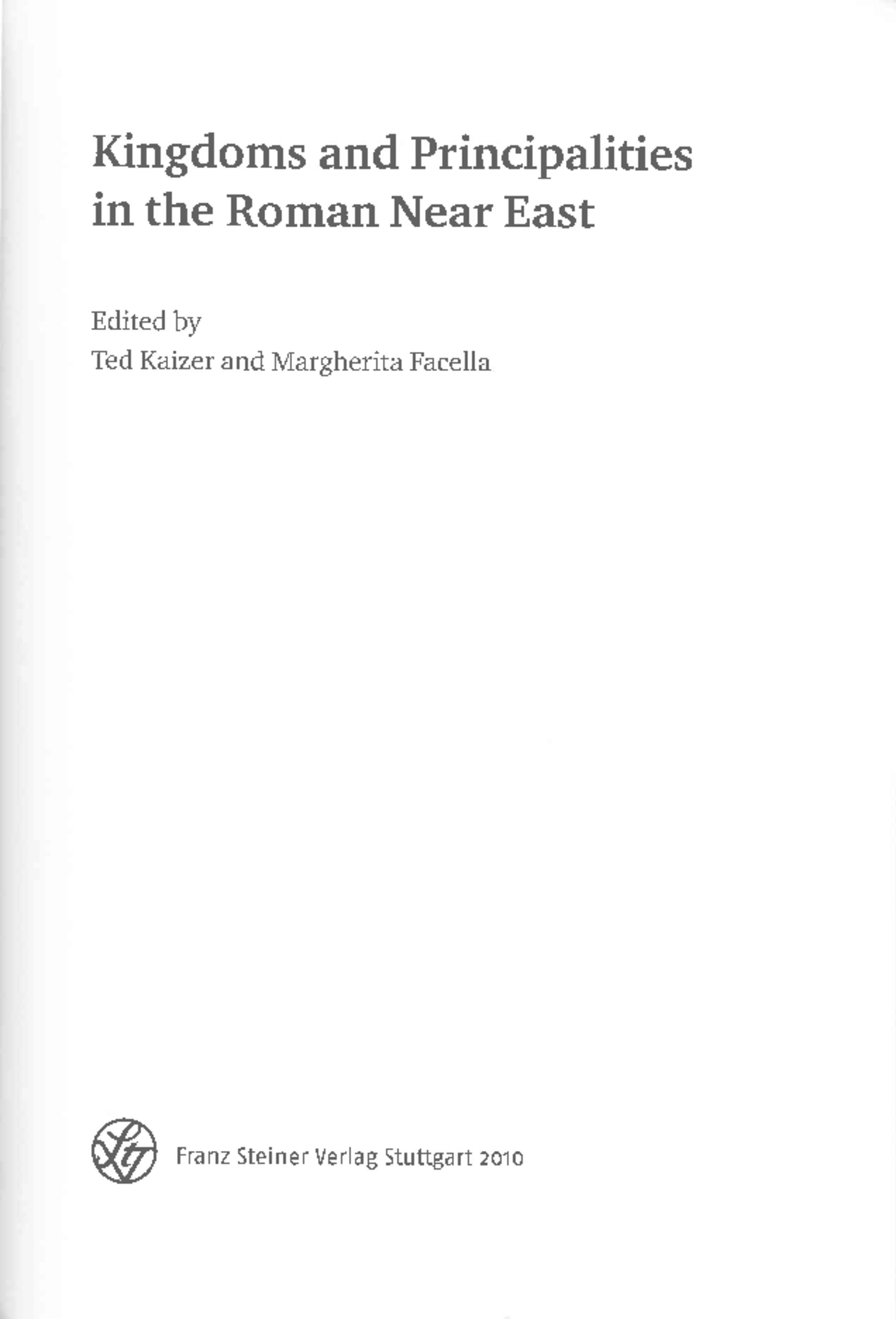 Trophy Kings and Roman Power: Client Kingdoms in the Roman Near East ...