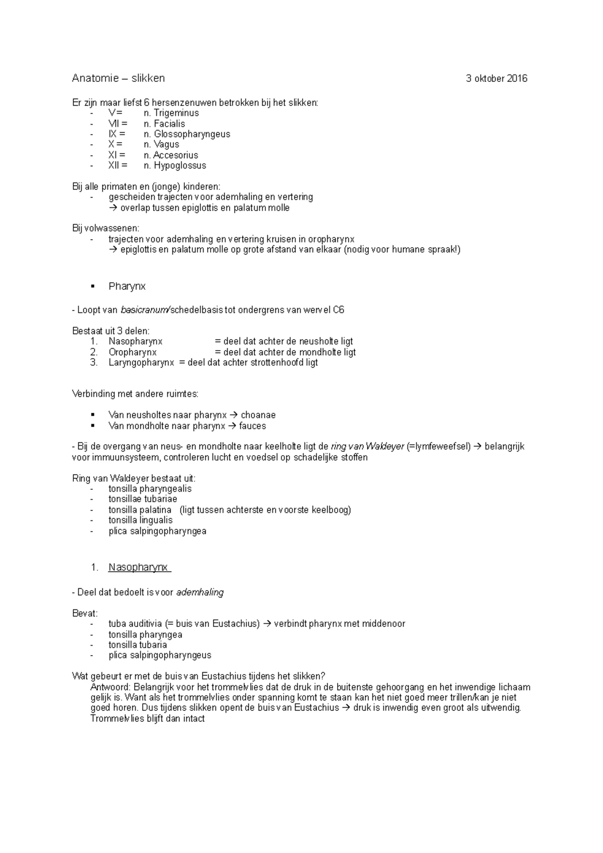 Anatomie Anatomie - Botten en schedel I - Anatomie – Botten en schedel ...