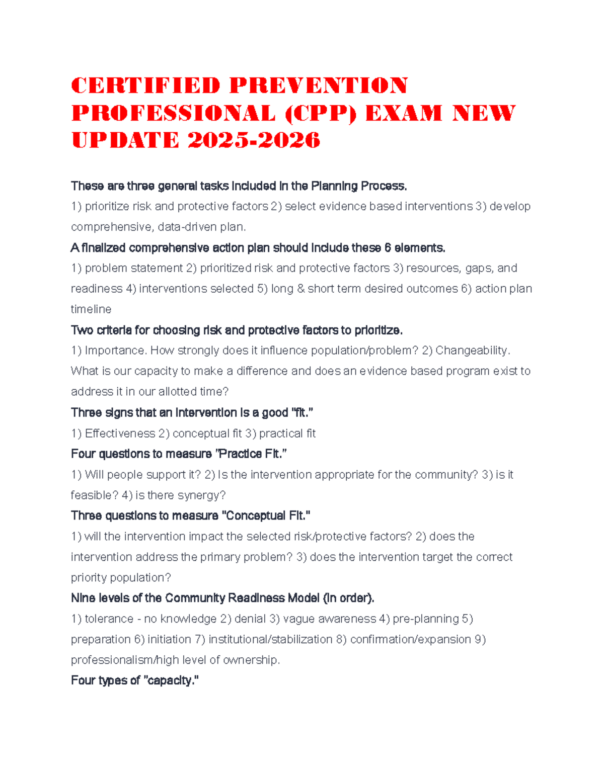 Certified Prevention Professional (CPP) Exam Study Guide - Studocu