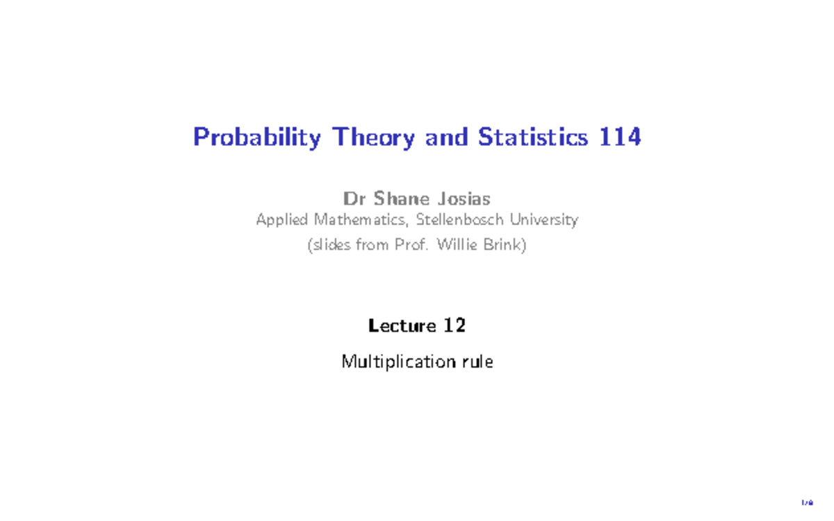 Lecture 12: Multiplication Rule in Probability Theory (Prob Theory ...