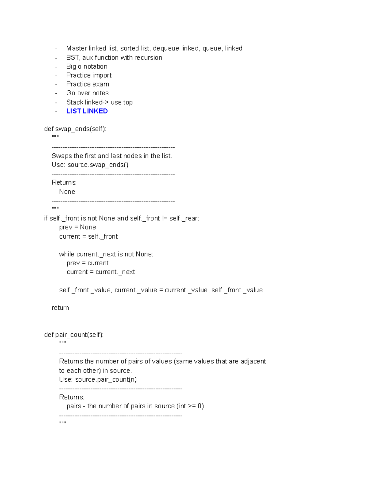 Practice Exam: Mastering Linked Lists, Queues, and BSTs (CS101) - Studocu