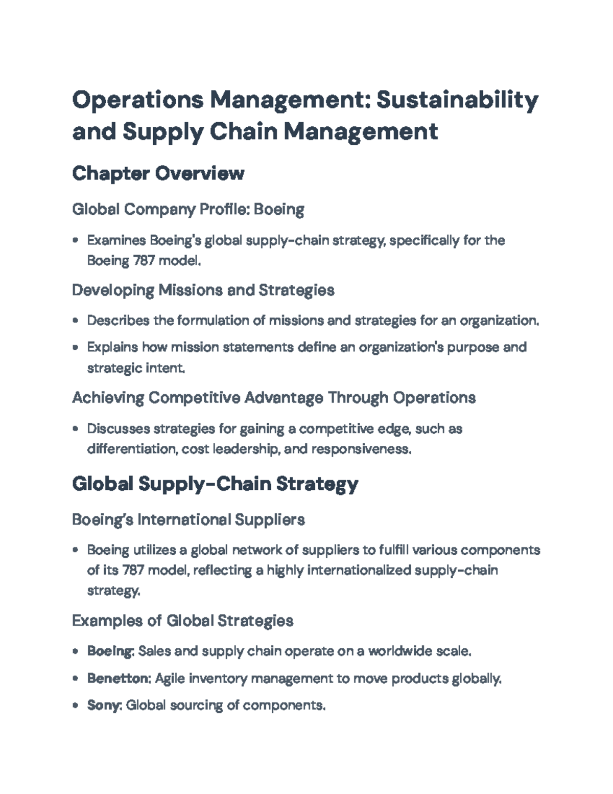 Operations Management - Sustainability & Supply Chain Overview (OM 101 ...