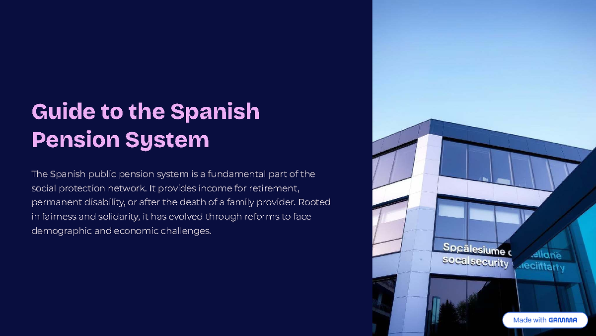 Guide to the Spanish Pension System: Key Features and Reforms - Studocu