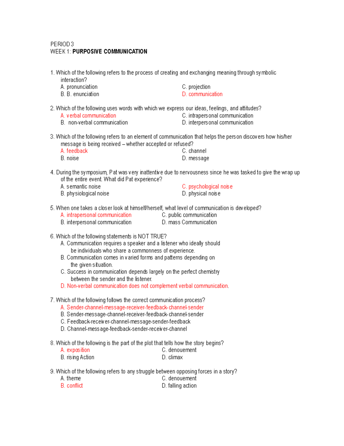Purposive Communication Review: Period 3 GEN 001 Week 1 Notes - Studocu