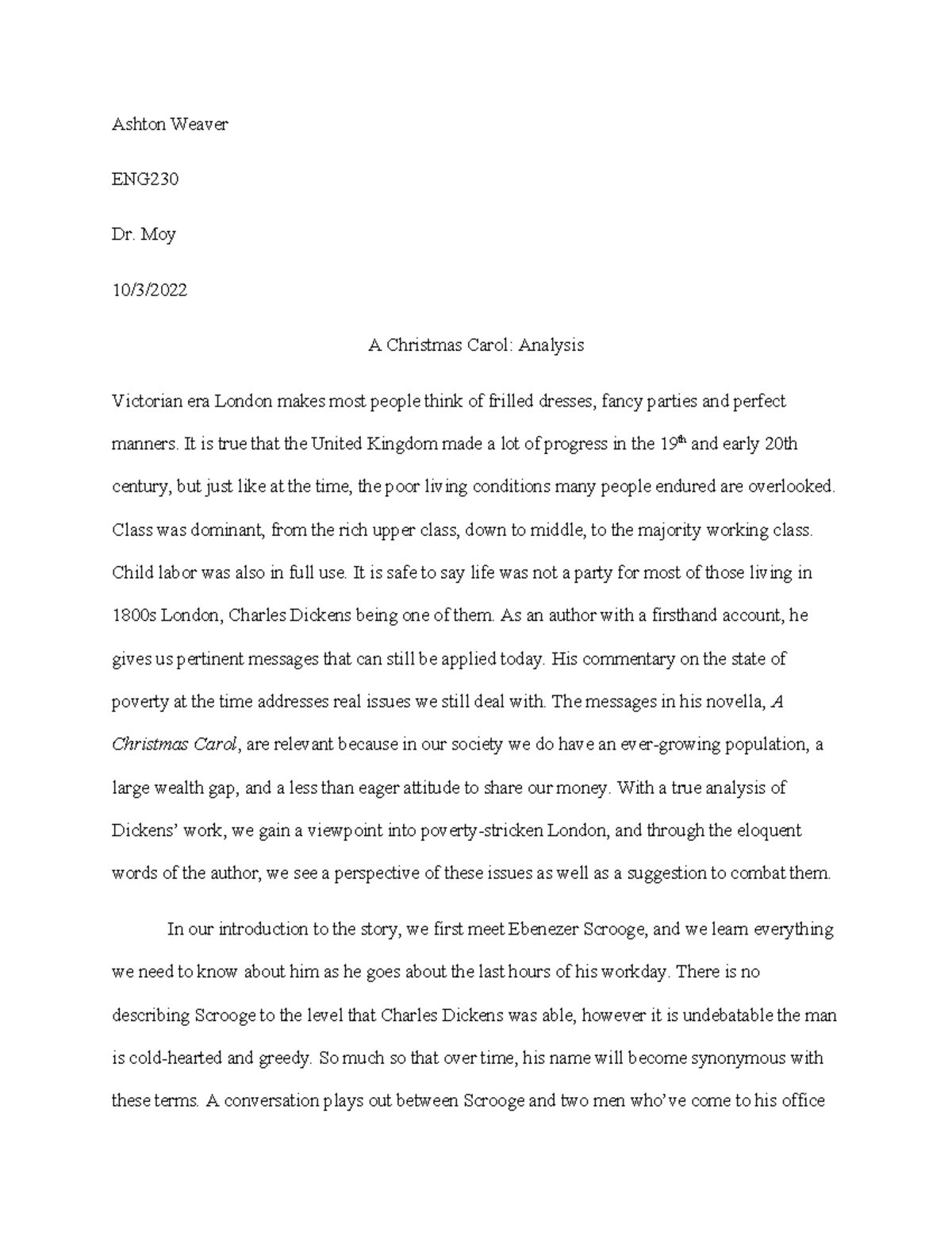 World Lit Paper 1 - English - Ashton Weaver ENG Dr. Moy 10/3/ A ...