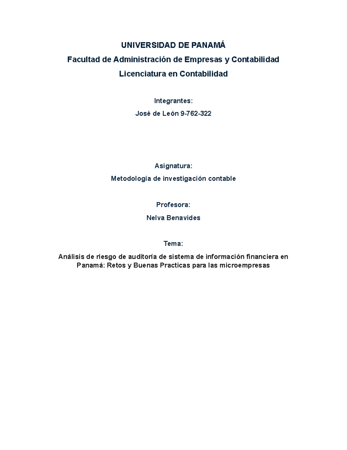 Análisis de Riesgo en Auditoría de Sistemas de Información Financiera ...