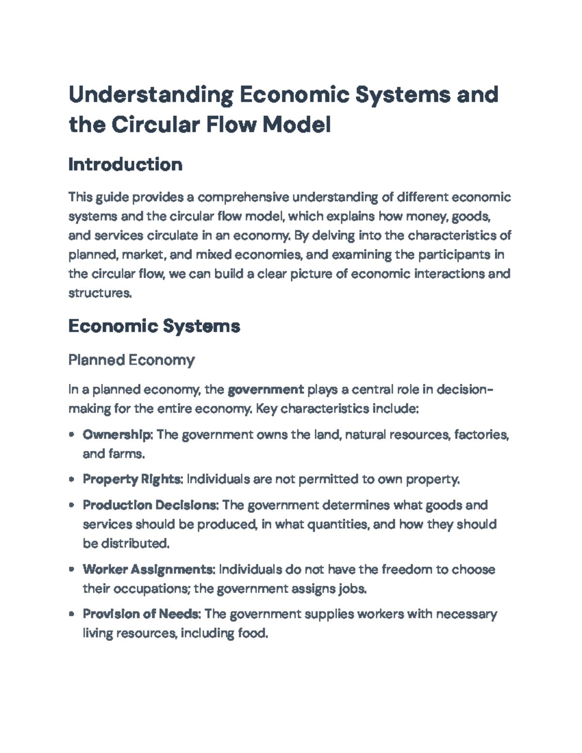 Understanding Economic Systems and the Circular Flow Model (ECO101 ...