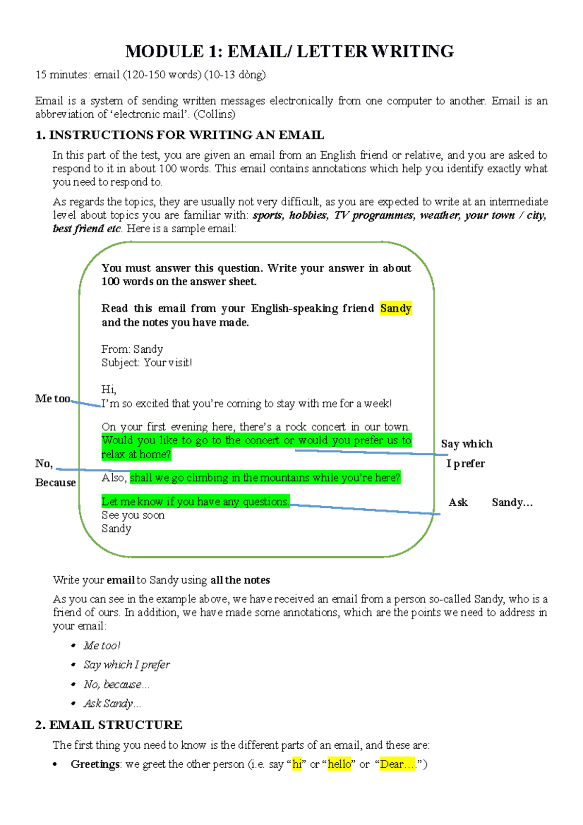Module 1 - Email & Letter Writing: Key Techniques & Practice - Studocu