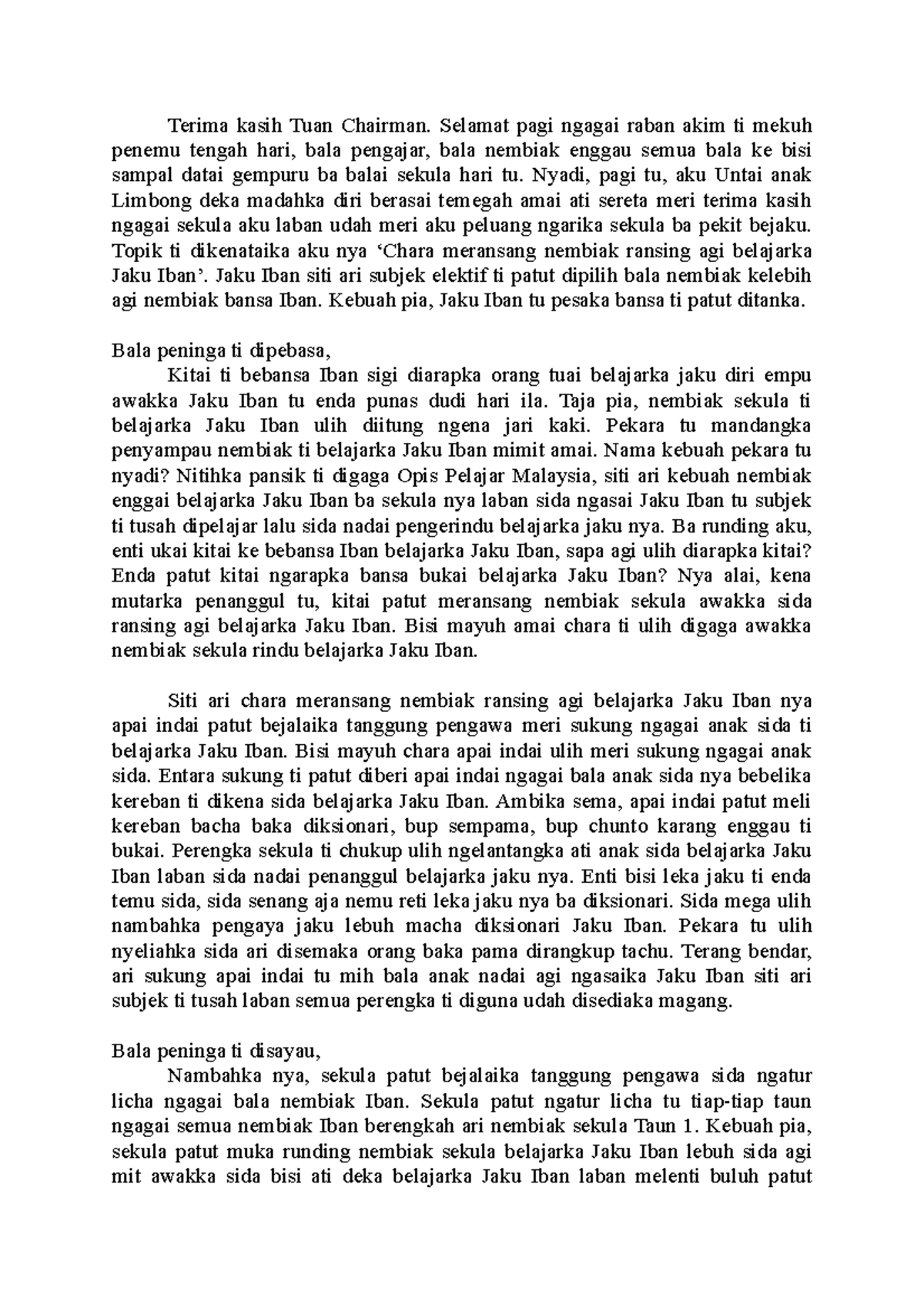 Karang Licha Cemerlang: Jaku Iban di SPM dan Pendorong Belajar - Studocu