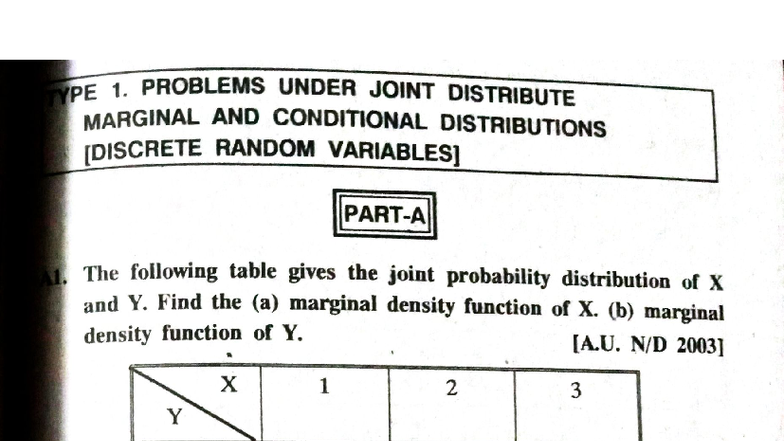 PE 1. Joint & Marginal Distributions of Discrete Random Variables - Studocu