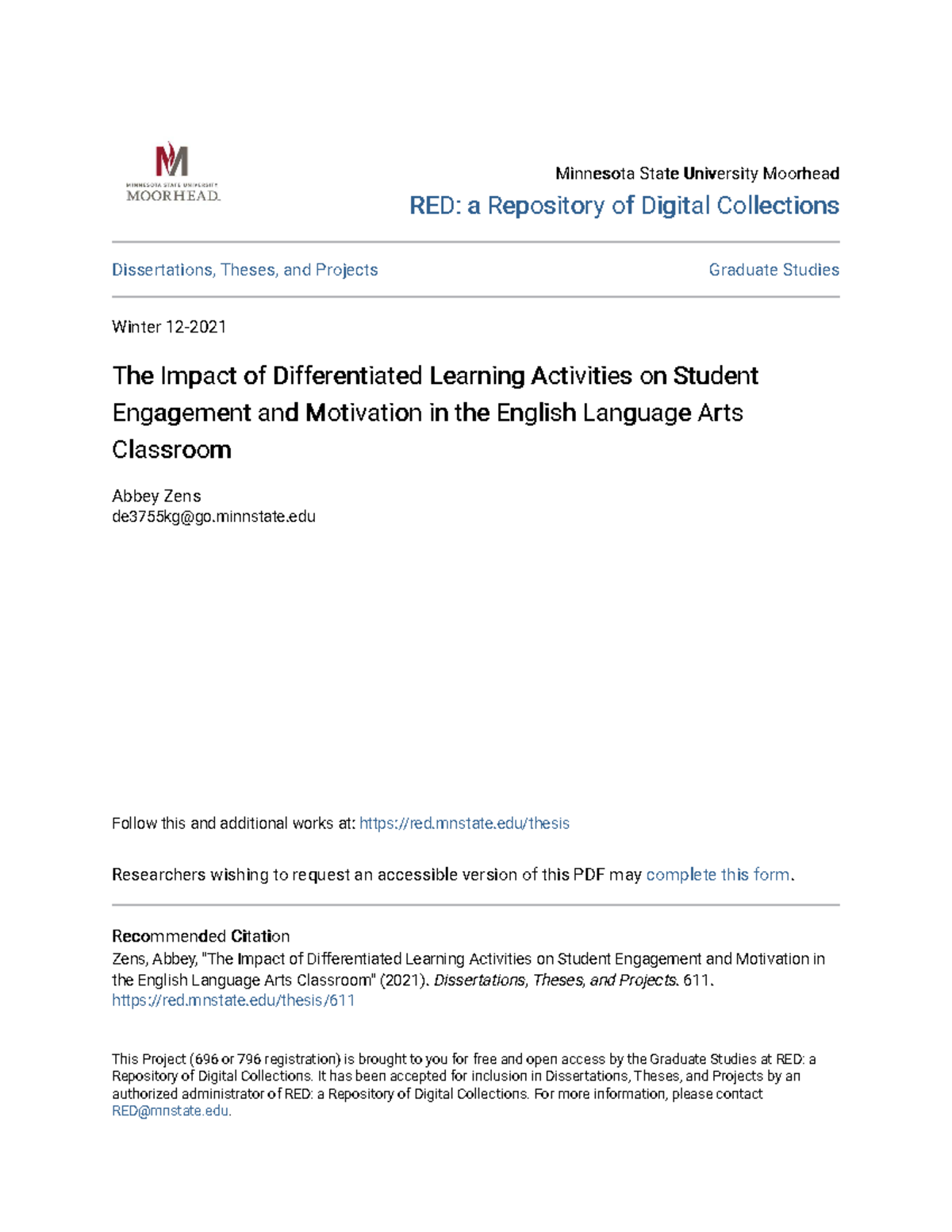 The Impact of Differentiated Learning Activities on Student Engag ...
