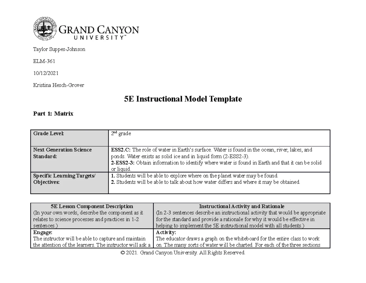 Components of the 5E Instructional Model - 5E Instructional Model ...