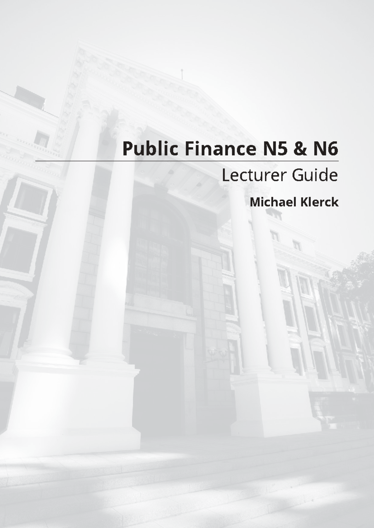 Public Finance N5/N6 Lecturer Guide: Course Planning and Tips - Studocu