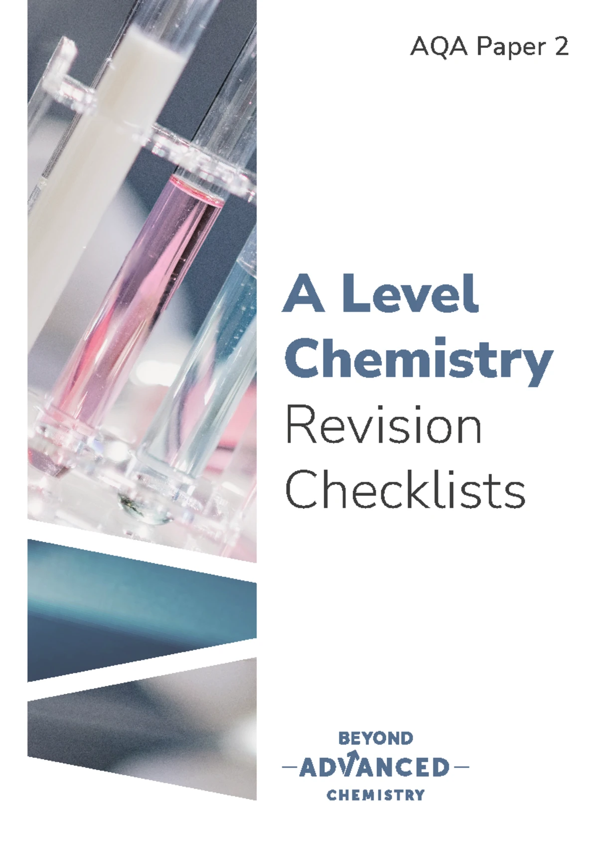 AQA A Level Chemistry Paper 2 Revision Checklist Overview - Studocu