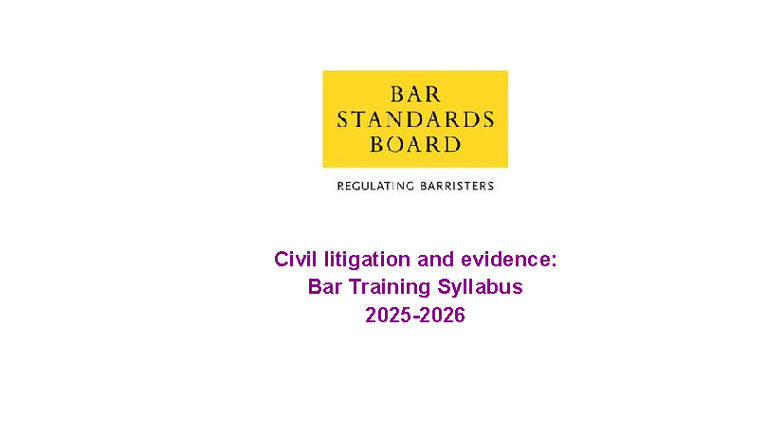 Civil Litigation Syllabus 2025: Key Principles & Assessments - Studocu