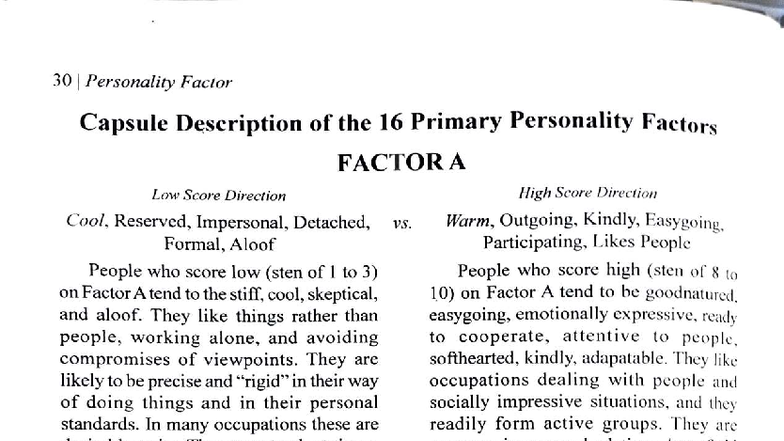 16 PF Scoring Guide: Understanding the 16 Primary Personality Factors ...