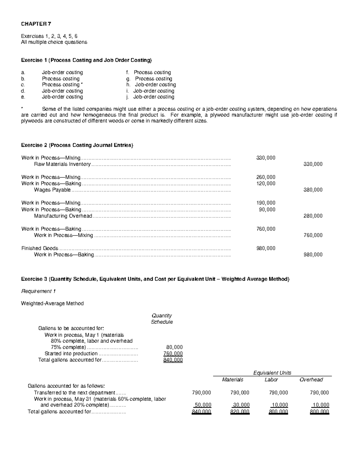 Chapter 7 Answer Key - CHAPTER 7 Exercises 1, 2, 3, 4, 5, 6 All ...