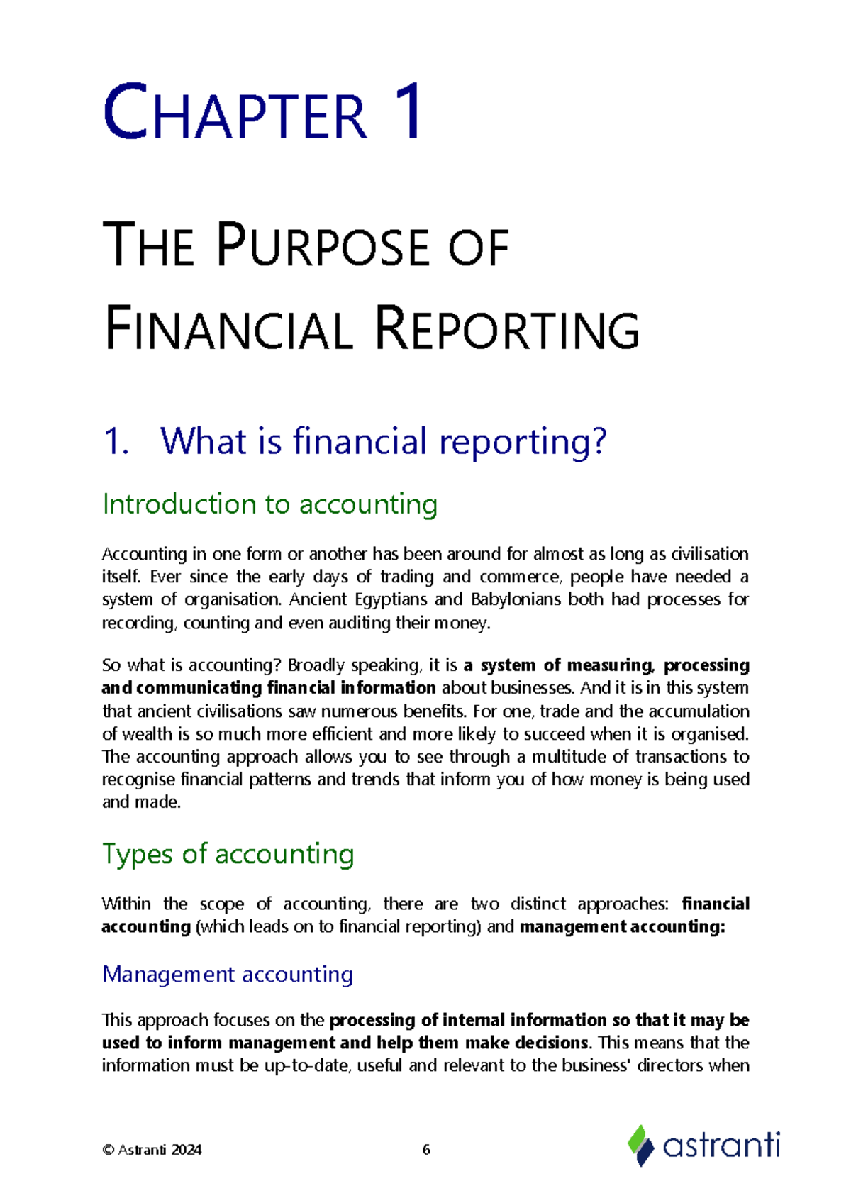 Chapter 1: The Purpose of Financial Reporting in Accounting - Studocu