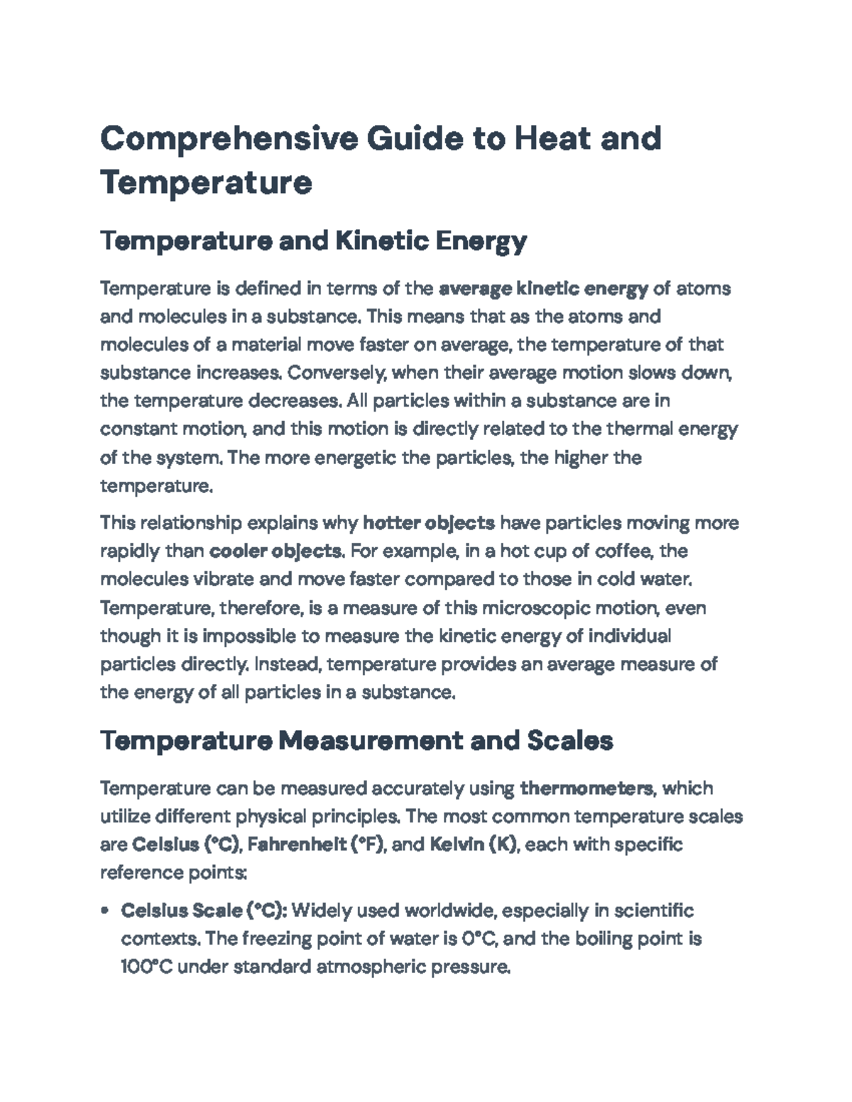Comprehensive Guide to Heat Transfer & Temperature (PHYS 101) - Studocu