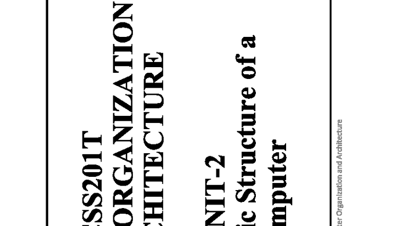 21CSS201T Computer Organization and Architecture: Basic Structure of Computers - Studocu