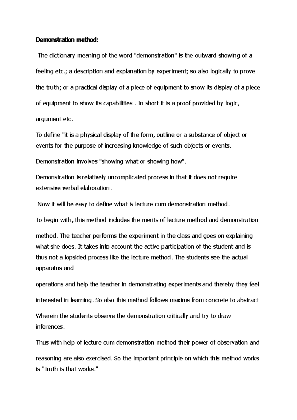 Demonstration Method OF Teaching - Demonstration method: The dictionary ...