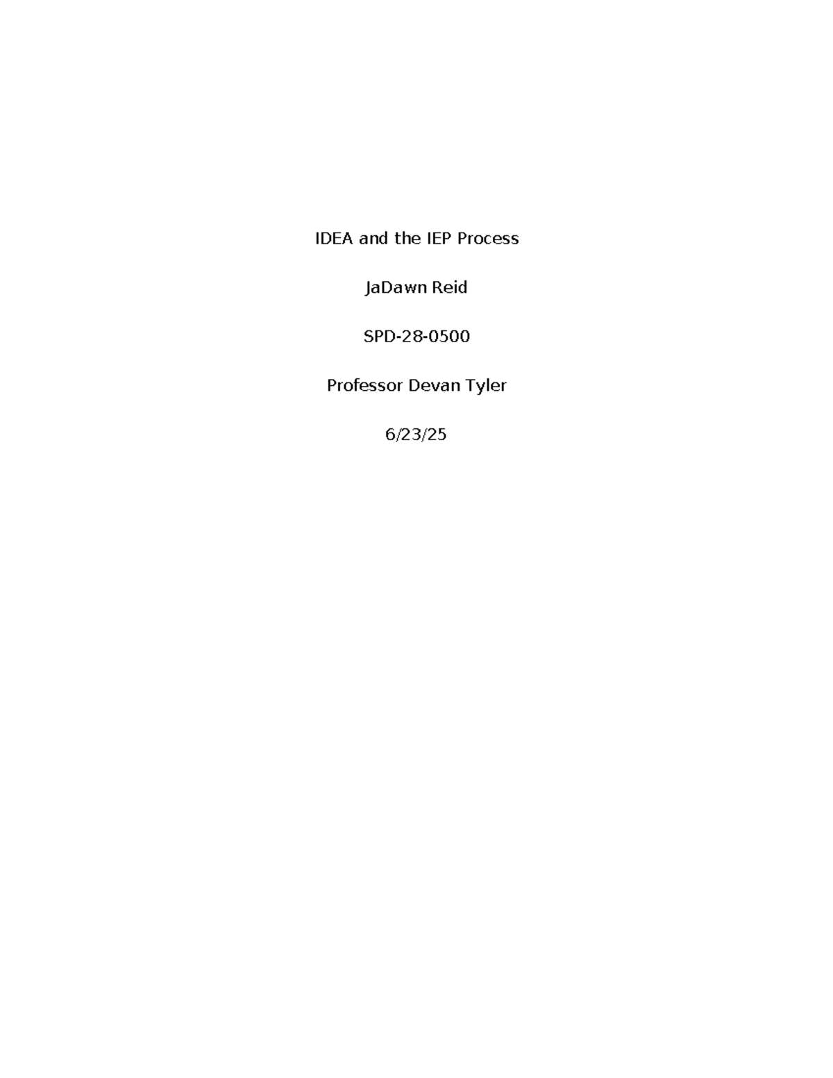 IDEA and the IEP Process: Understanding Legal Mandates and ...