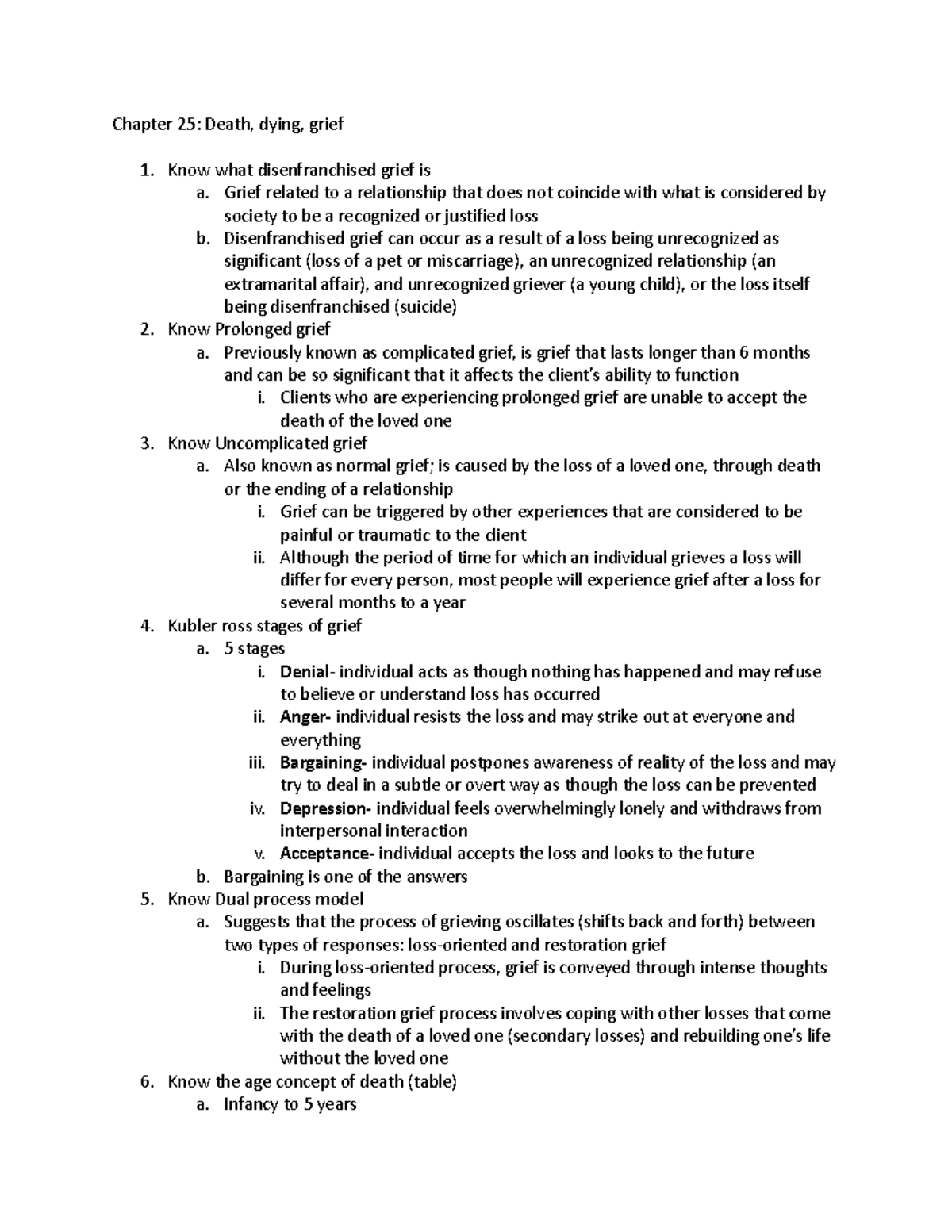 Ch 25 Study Guide: Grief, Death, and Dying Concepts Explained - Studocu
