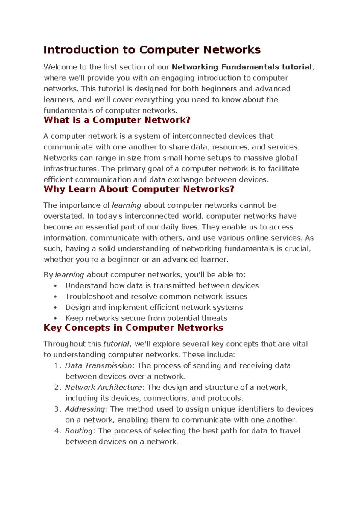 Networking Fundamentals - Comprehensive Tutorial Overview - Studocu