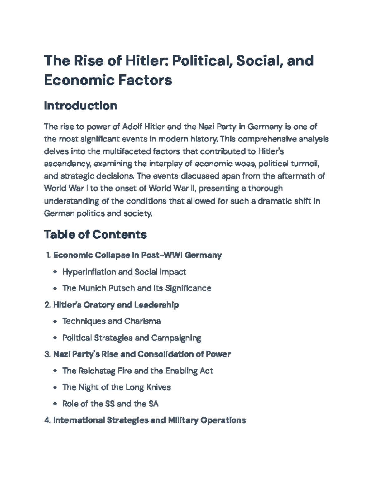 The Rise of Adolf Hitler: Analyzing Political and Economic Factors ...