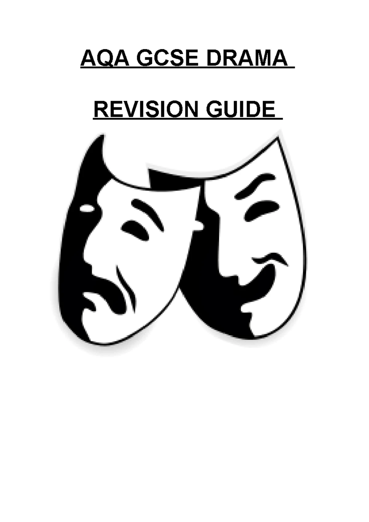 AQA GCSE Drama - Comprehensive Revision Guide for Component 1 - Studocu