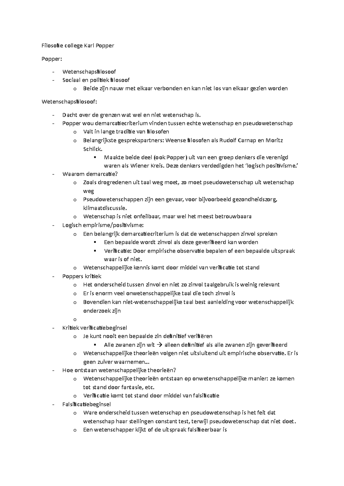 Filosofie College: Karl Popper's Wetenschaps- en Politieke Ideeën ...