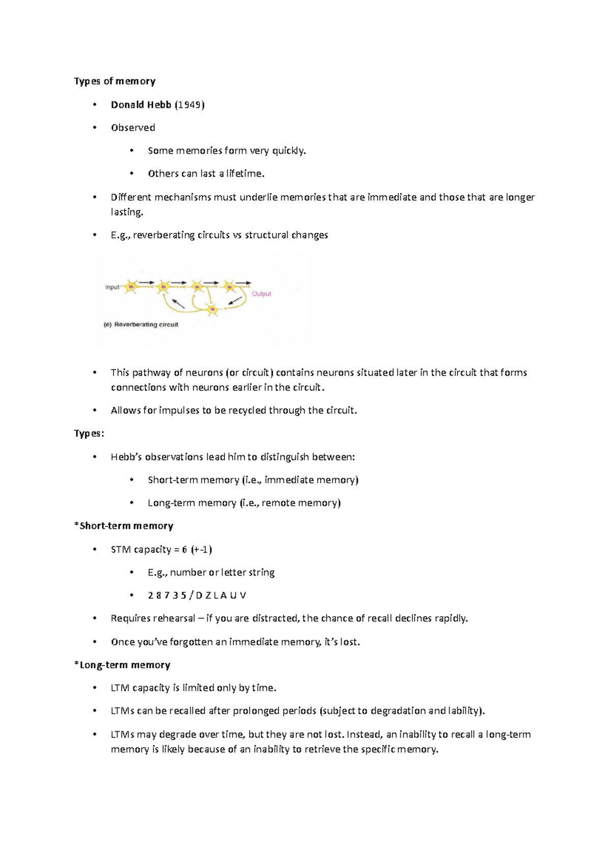 Memory Lecture 2: Understanding Short-term and Long-term Memory - Studocu