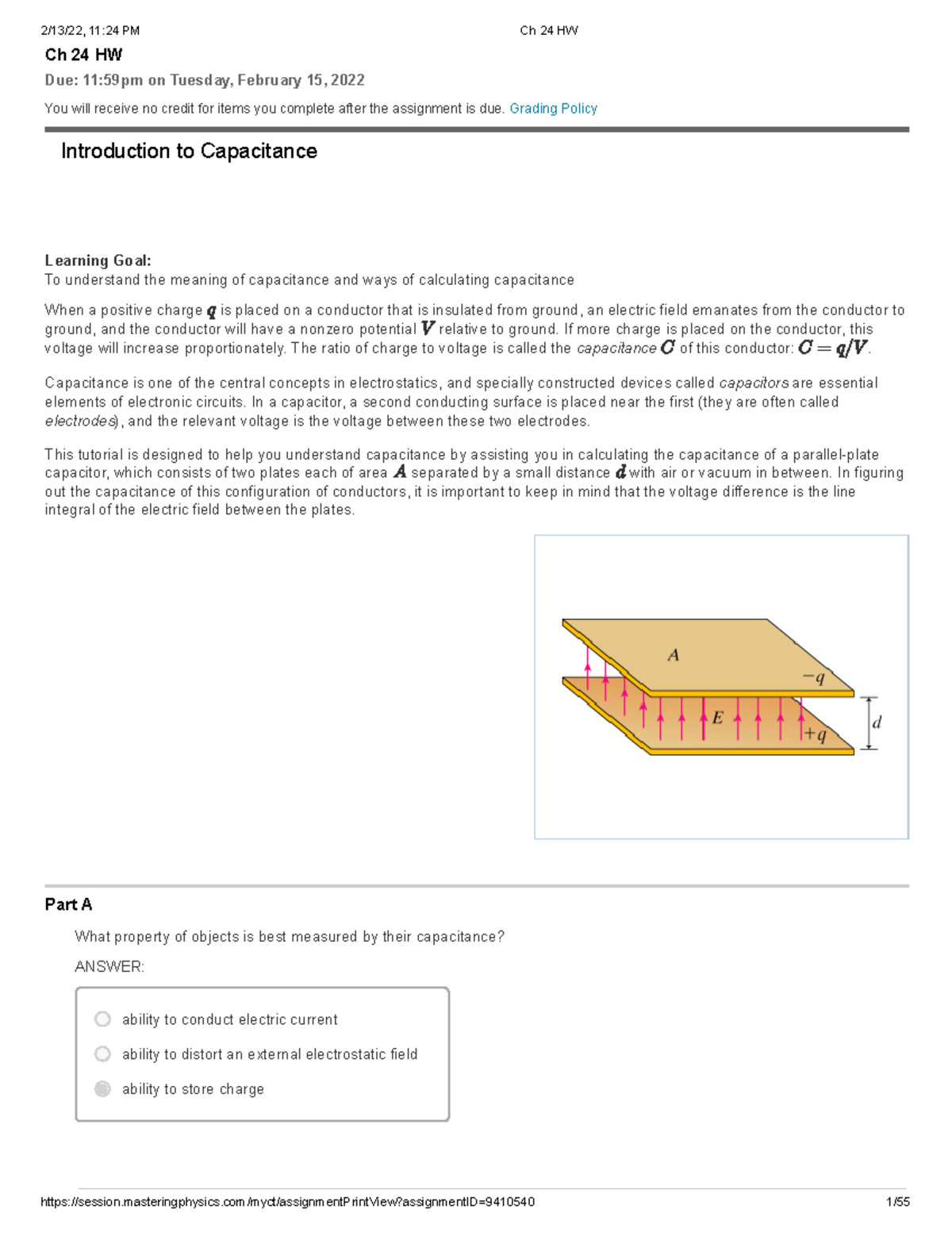 Ch 24 HW - Understanding Capacitance and Related Calculations - Studocu