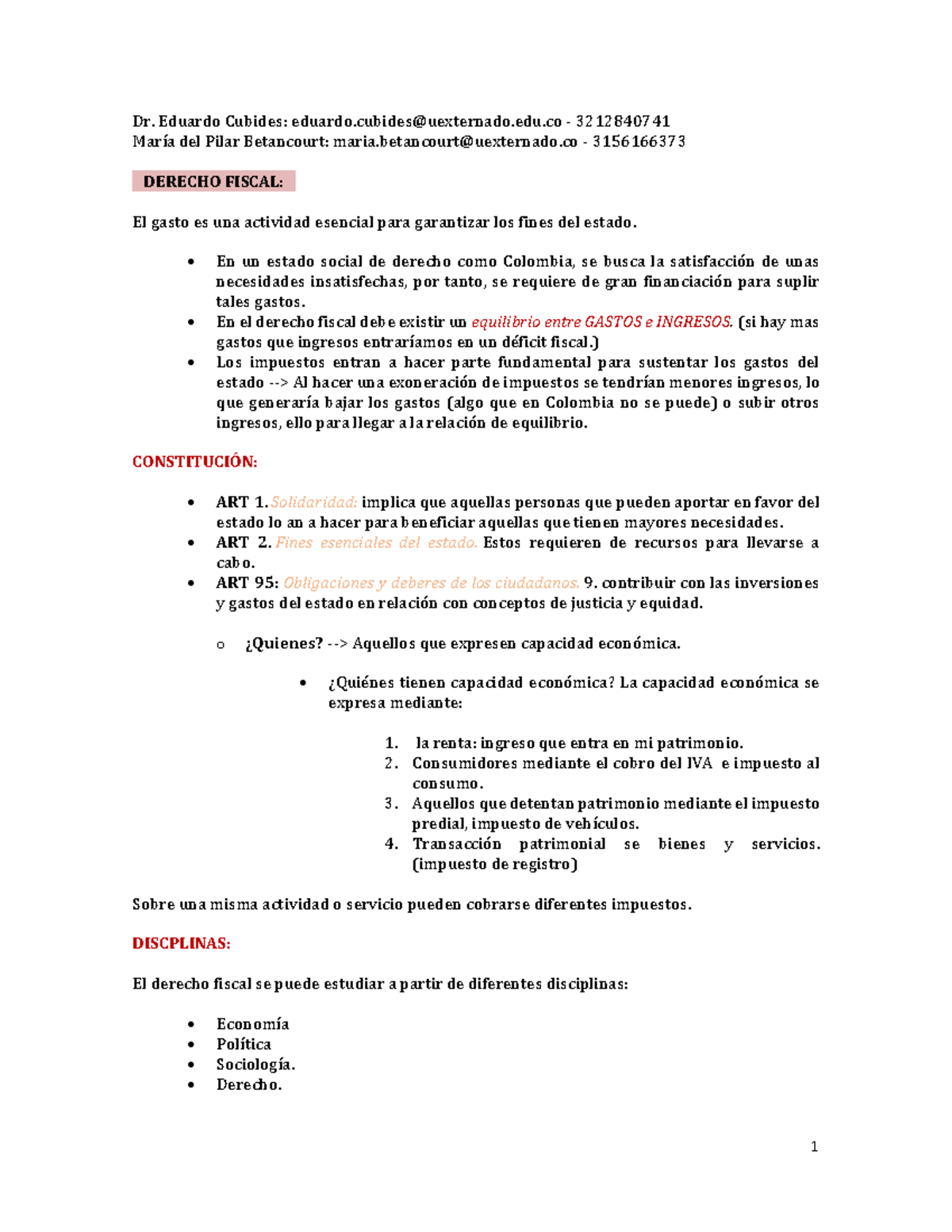 Apuntes hacienda parcial final - Dr. Eduardo Cubides: eduardo ...